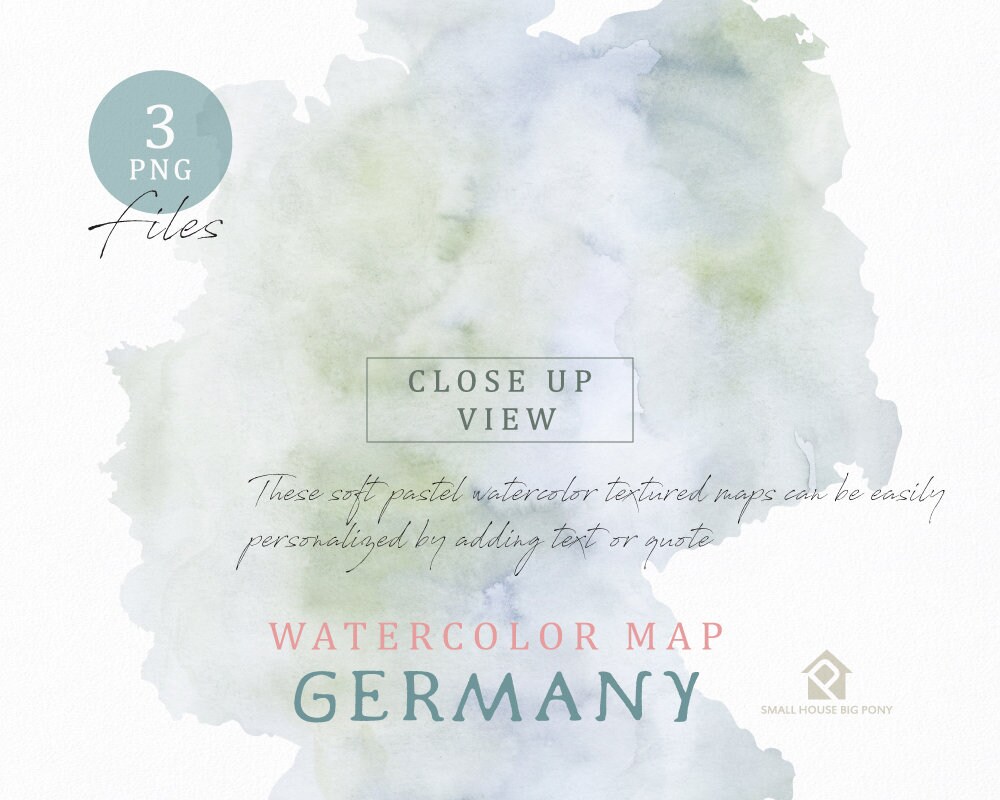 Germany Map Watercolor Map Instant Download Digital Map - Etsy