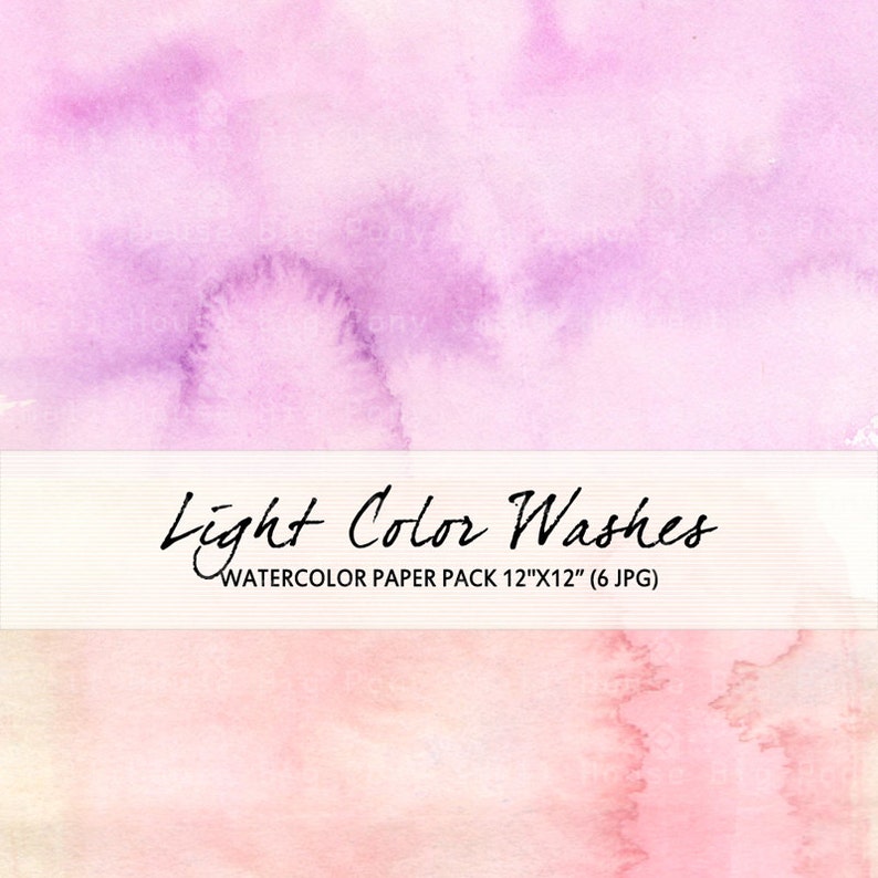 Watercolor Digital Paper Pack: light Color Washes | Etsy