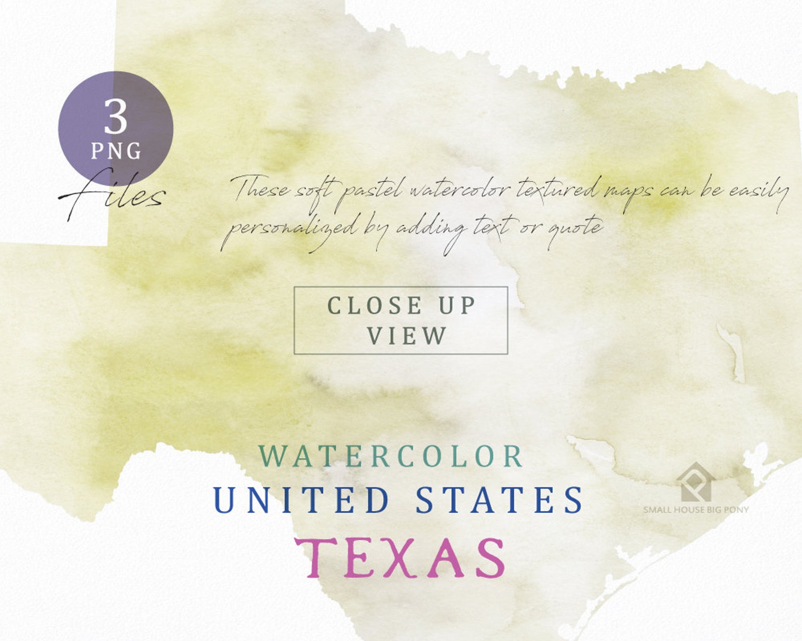 Texas Map Watercolor Map Digital Map Map Clipart Wall Art - Etsy