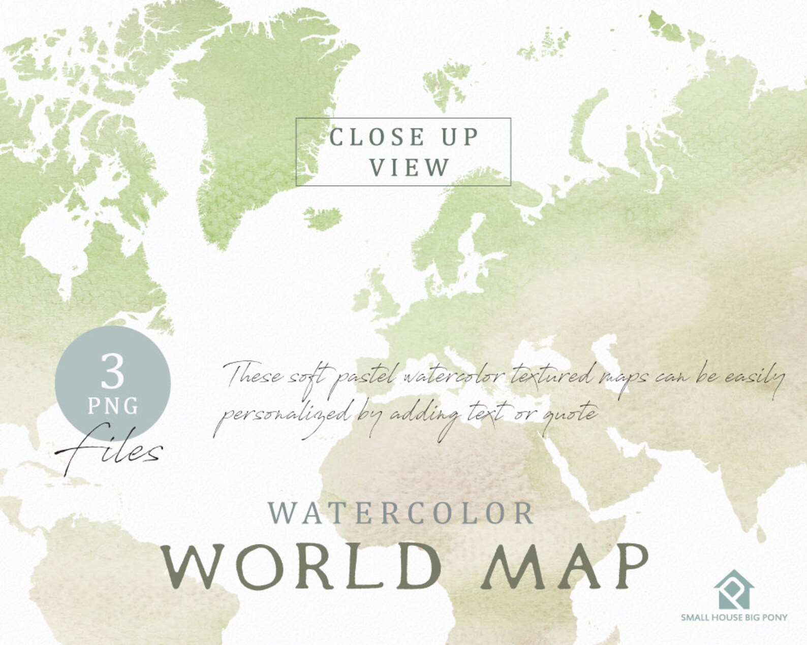 Watercolor World Map Instant Download Digital Map Map | Etsy