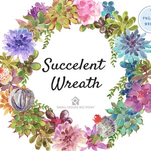 Digital Clipart- Watercolor Clipart, Plant Clip Art, Wreath Clipart ...