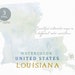 Louisiana Map, Watercolor Map, Digital Map, Map Clipart, Wall Art ...