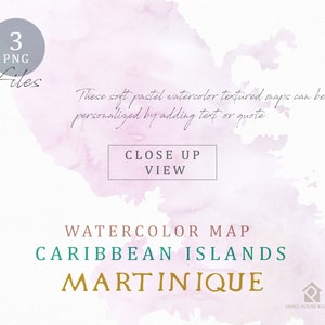 Martinique Map, Watercolor Map, Instant Download, Digital Map, Map ...