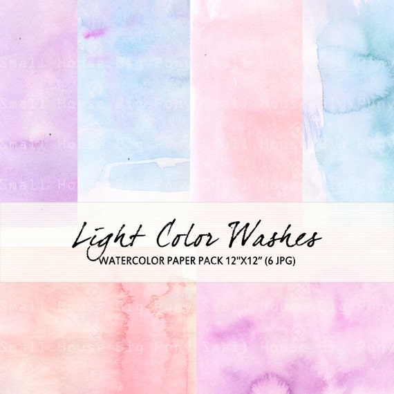Watercolor Digital Paper Pack: light Color Washes | Etsy