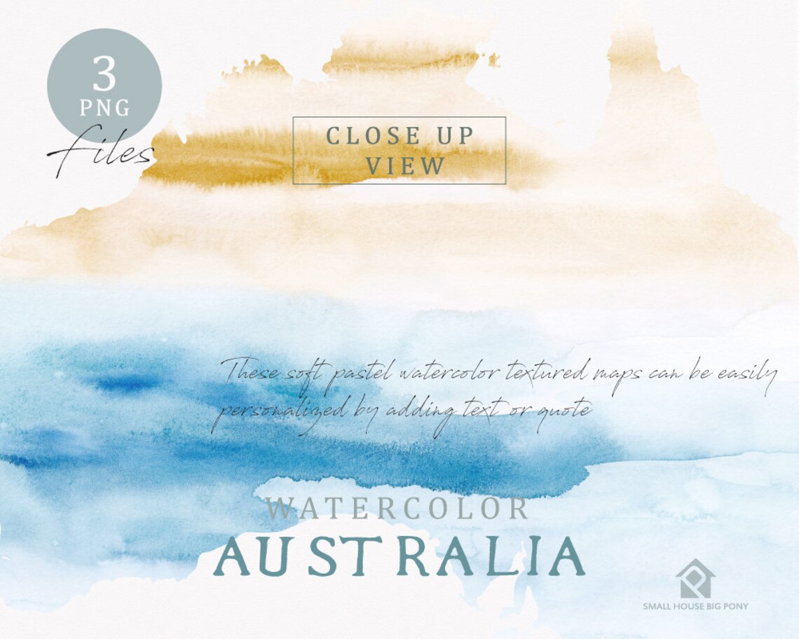 Australia Map Watercolor World Map Instant Download Digital - Etsy