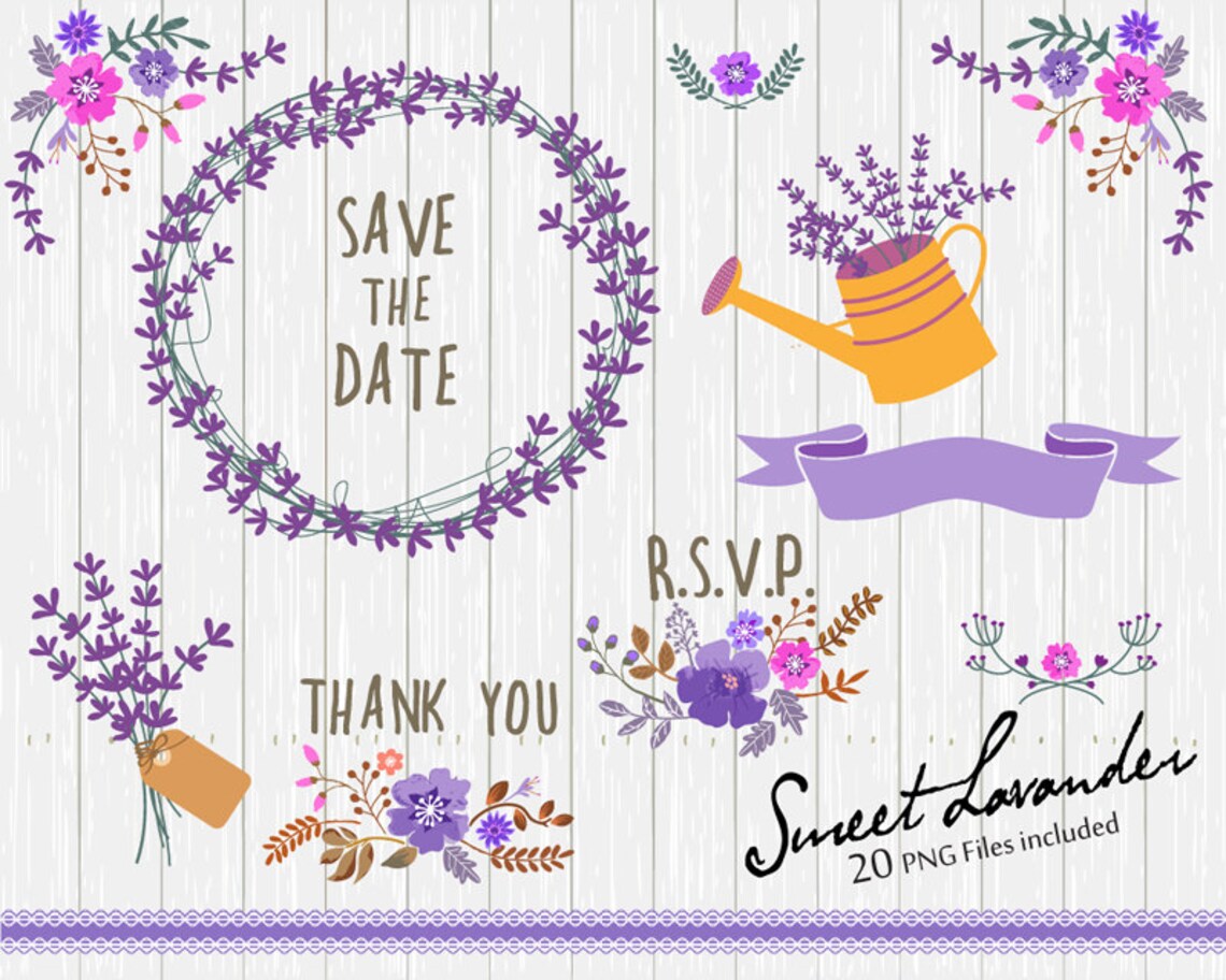 Flower Clipart Wedding Floral Clip Art Floral Bouquet - Etsy