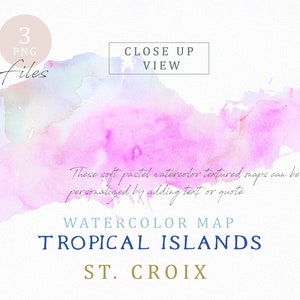 St. Croix Map, Watercolor Map, Instant Download, Digital Map, Map ...