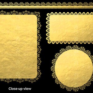 Gold Frames Clip Art. Gold Glitter Labels Clip Art. Mettalic Sparkle ...