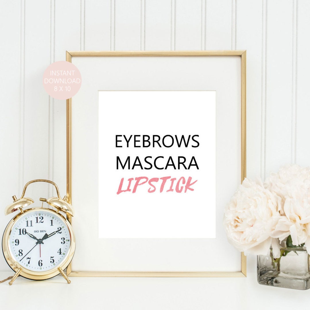 Makeup Print, Makeup Wall Art, Makeup Poster, Lipstick Print eyebrows ...