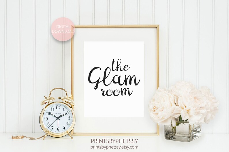 Glam Room Sign, Glam Room Wall Art, Glam Room Decor, Makeup Art, Vanity ...