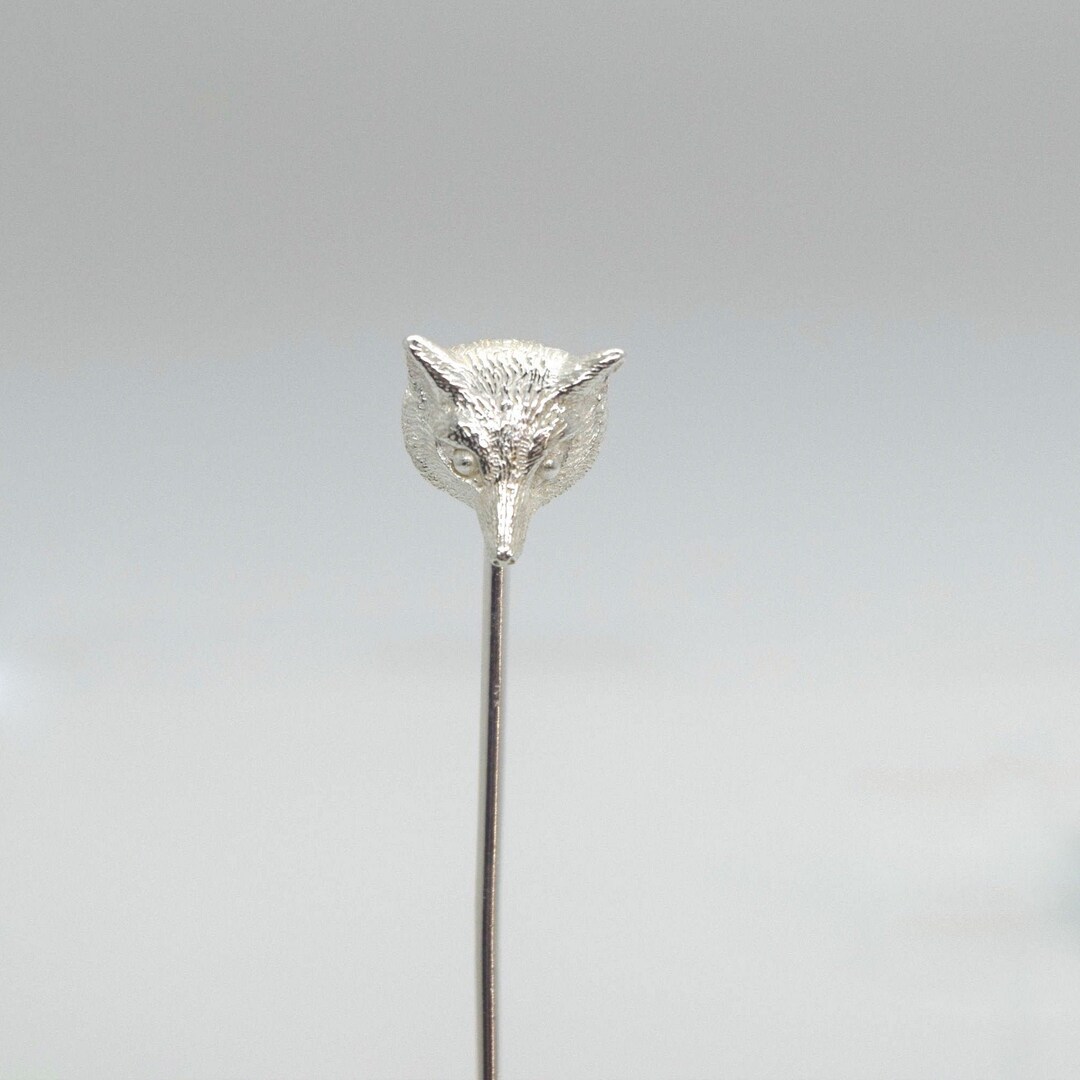 Solid Silver Fox Head Pin, Handmade by Douglas Hughes: Fox Brooch, Fox ...