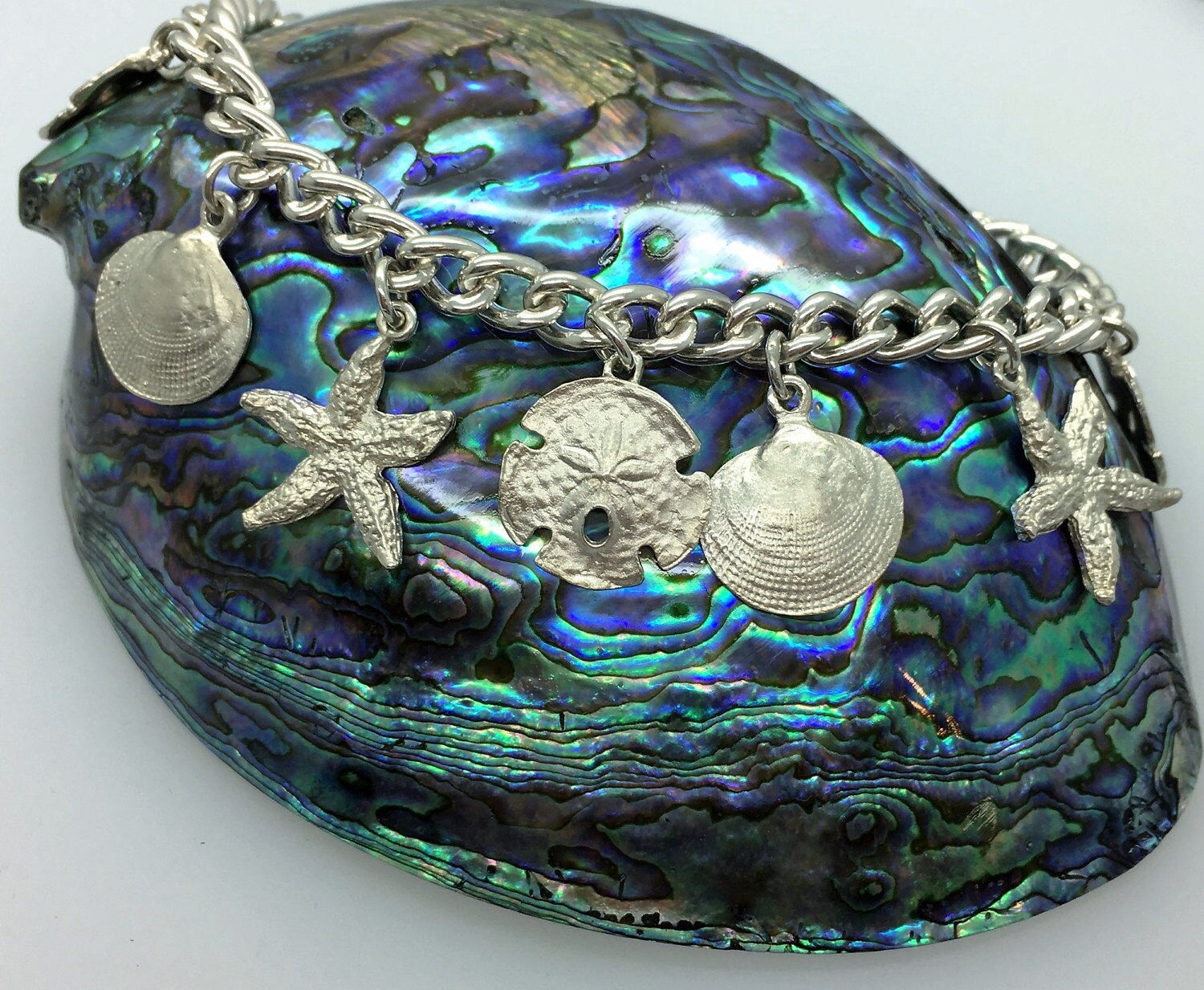 Silver Seashell Charm Bracelet - Handmade Douglas Hughes. Silver ...