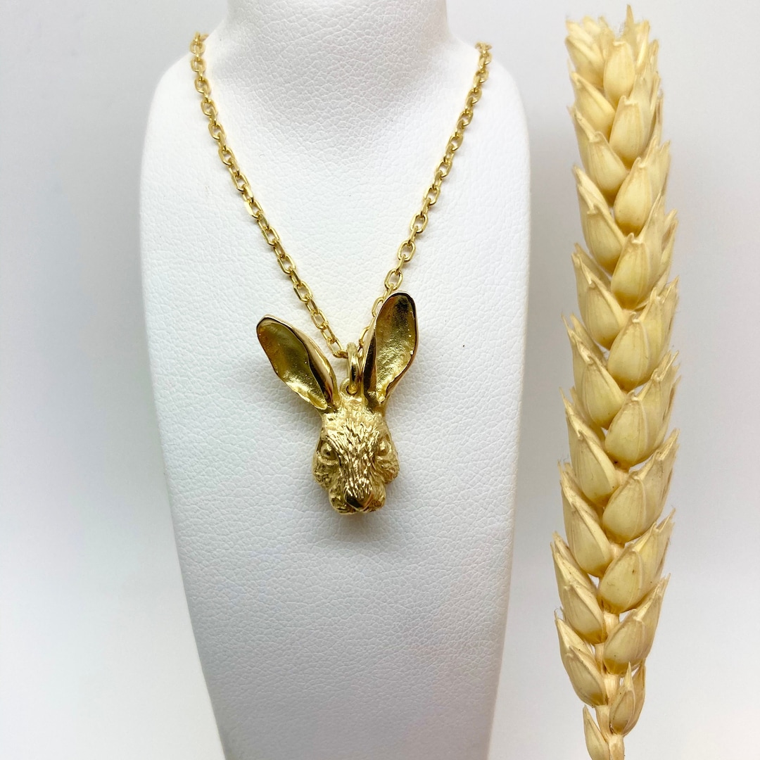 Handmade Solid Gold Hare Pendant, 18ct Rabbit Necklace, Cornish ...