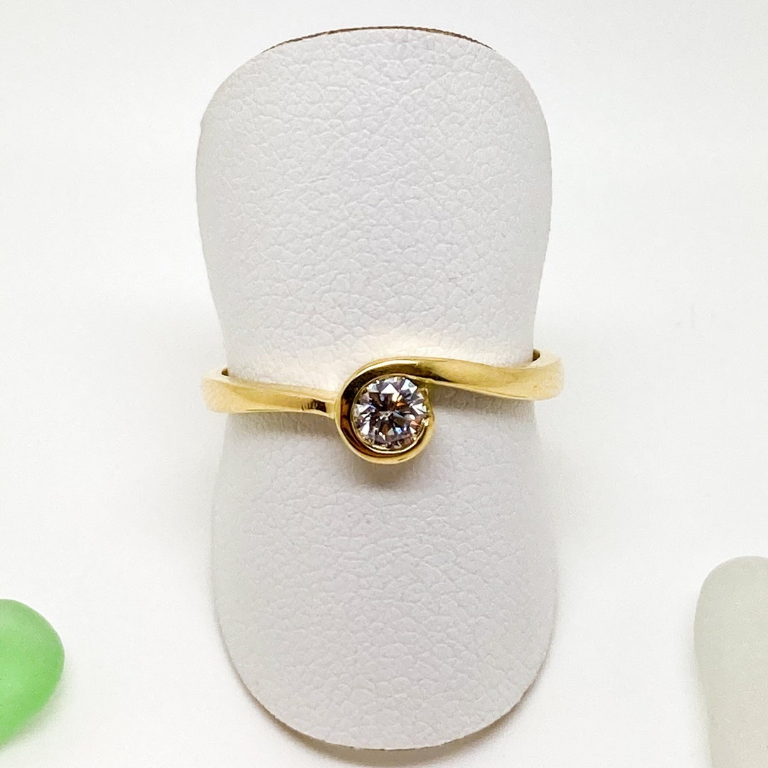Handmade 18ct Gold Cornish Wave Ring: 25pt Diamond Engagement Ring - Etsy