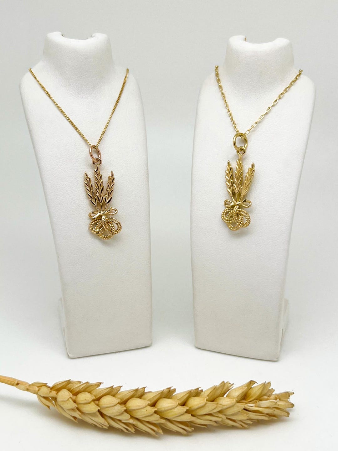 Handmade Gold Corn Dolly Pedant, 9ct & 18ct Gold Necklace, Cornish ...