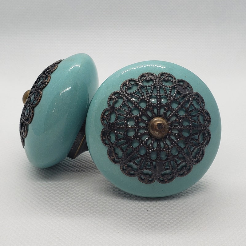 Teal Knobs - Etsy