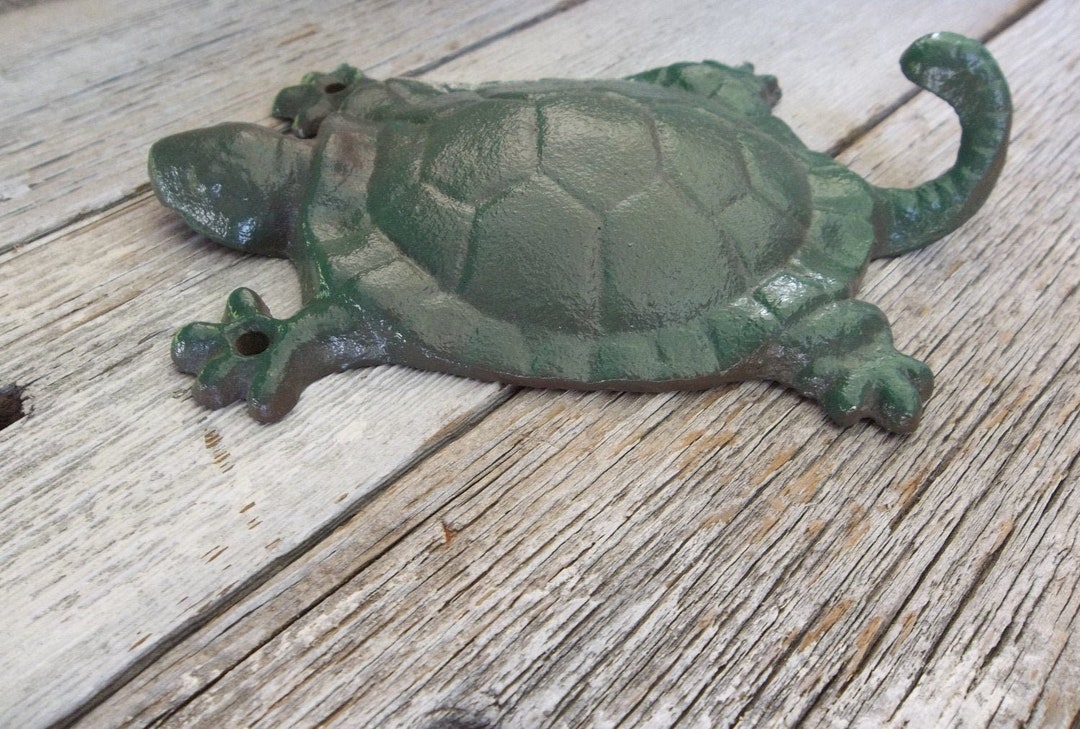 Cast Iron Turtle Wall Hook Rustic Home Decor Inside Outside Housewares ...