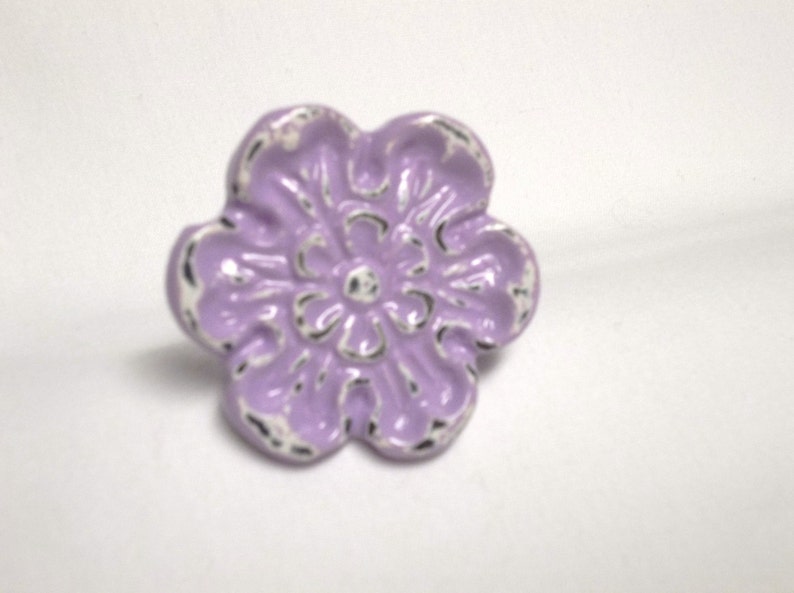 Purple Lilac Flower Knob Distressed Shabby Chic Hardware - Etsy