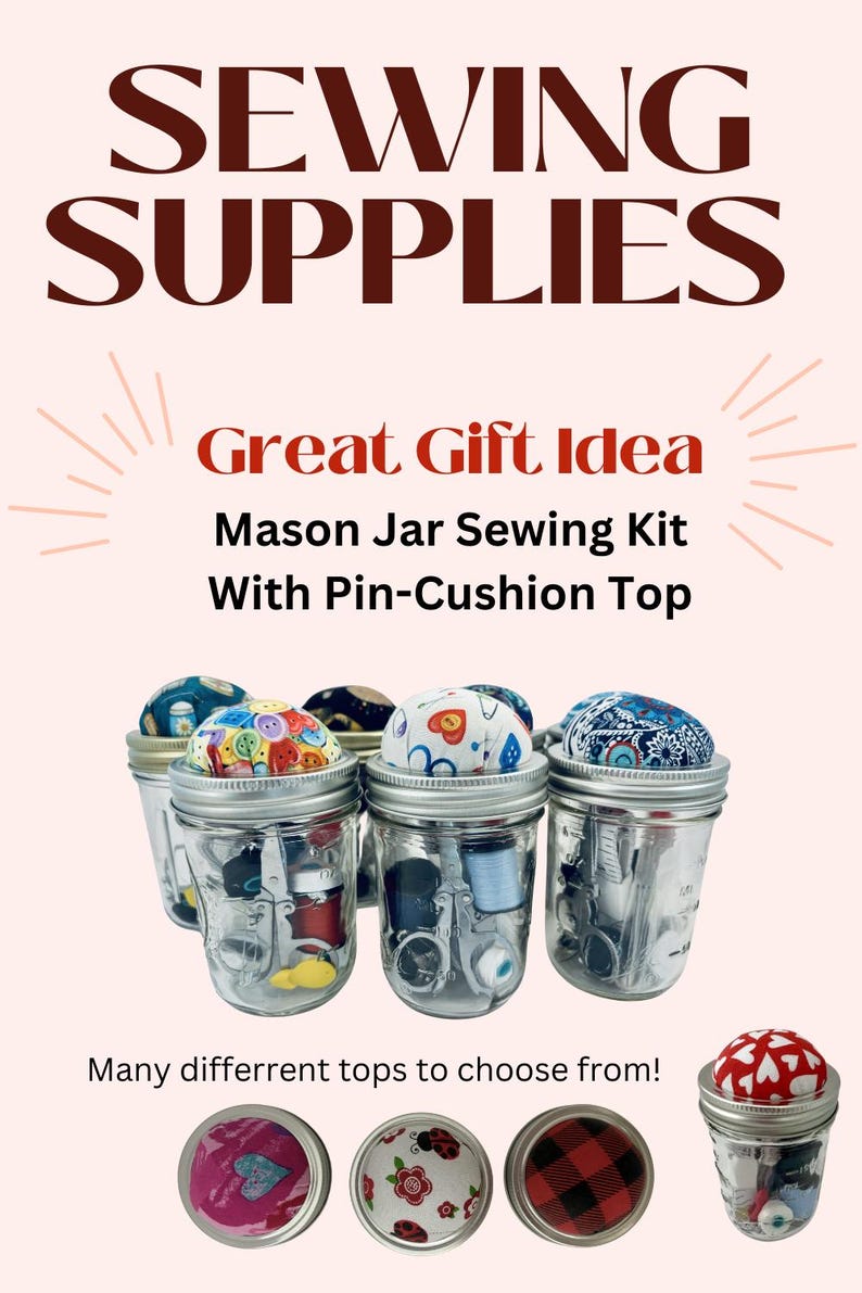 Sew in Style With This Mason Jar Sewing Kit - Practical Gift for Sewing ...
