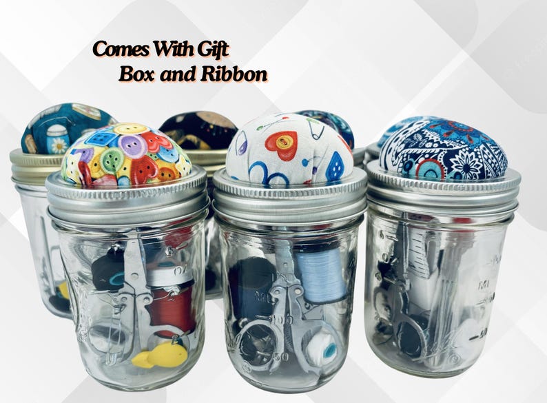 Sew in Style With This Mason Jar Sewing Kit - Practical Gift for Sewing ...