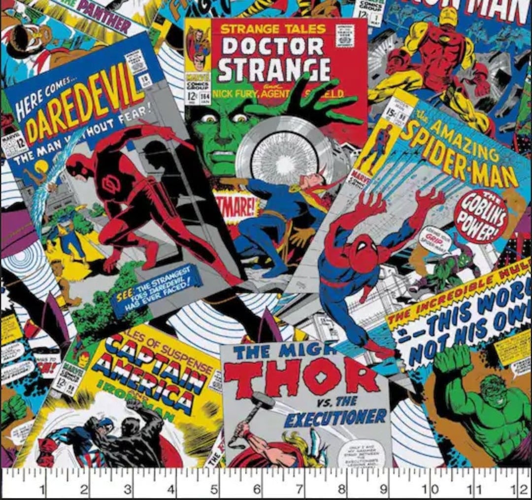 Vintage Marvel Comic Book Covers - Marvel Comics Licensed Fabric by ...