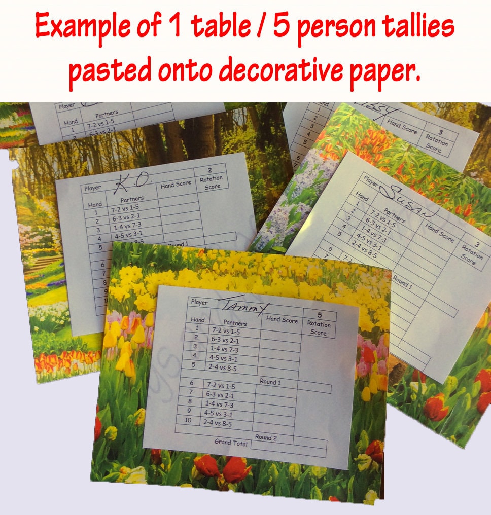 8 Player 2 Table / 7 Rounds Progressive Bridge / Game - Etsy Canada