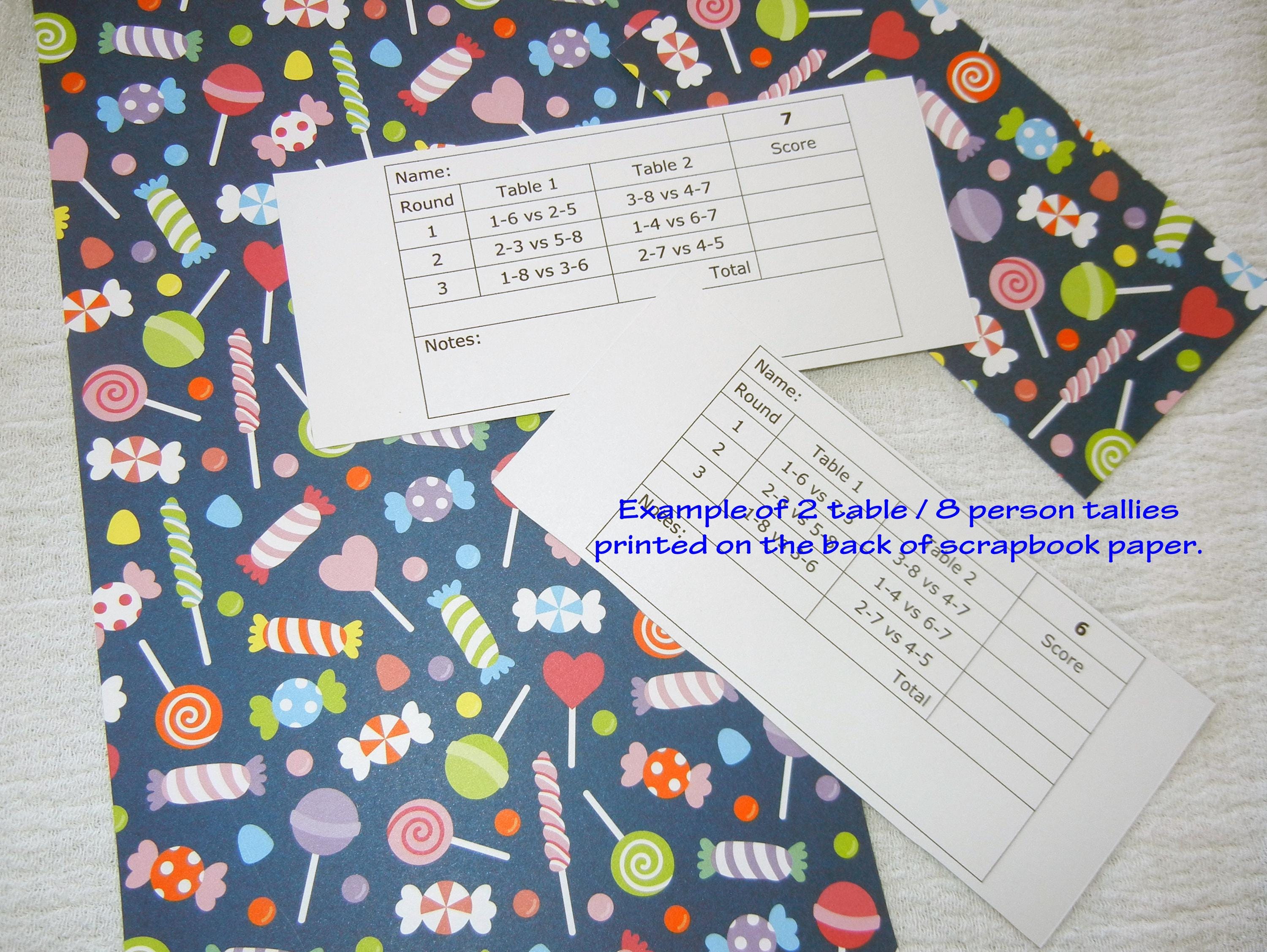 Duplicate Bridge Tallies: 8 Players, 2 Tables (digital Download) - Etsy