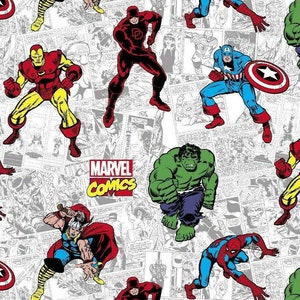 Marvel Superheros Marvel Comics Licensed Fabric by Camelot Fabrics Sold ...