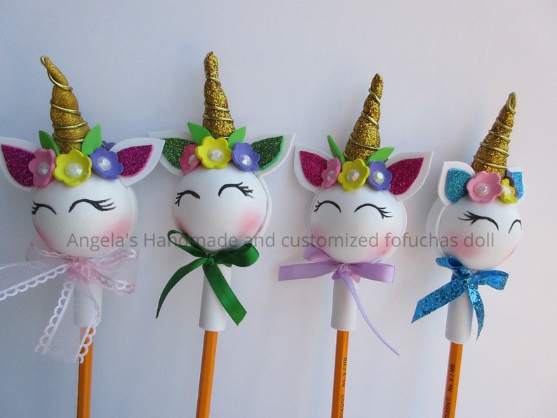 Unicorn Pencil, Cake Topper, Party, Gift , Handmade - Etsy