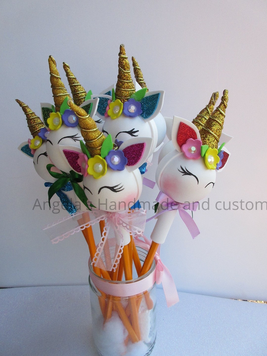 Unicorn Pencil, Cake Topper, Party, Gift , Handmade - Etsy