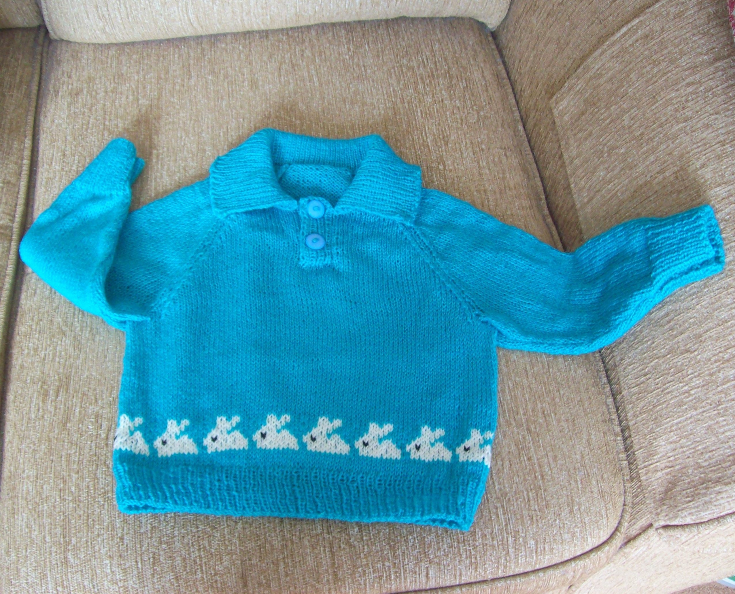 Hand Knit Children's Jumper With Bunny Rabbits and a - Etsy UK