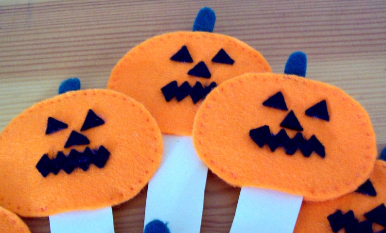 Scary Finger Puppets Hand Made Felt Bats Pumpkins Ghosts | Etsy