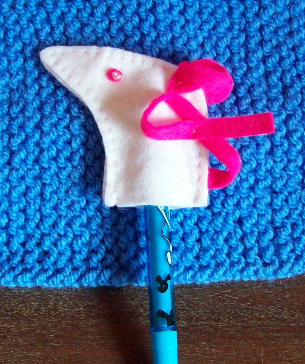 Felt Mouse Pencil Topper and Finger Puppets Set of 3 White - Etsy