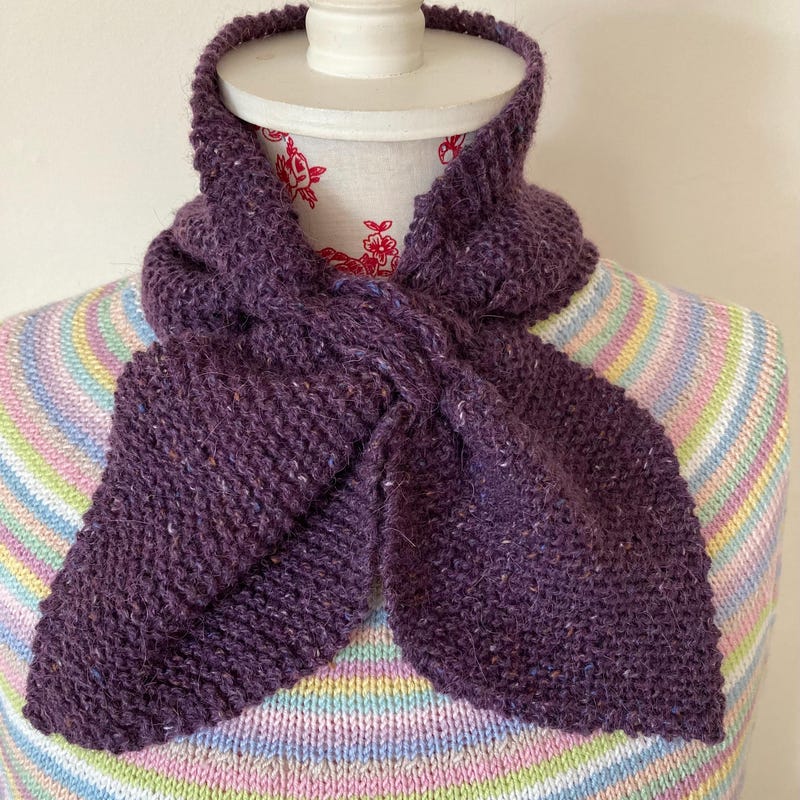 Knit Ascot Scarf - Etsy