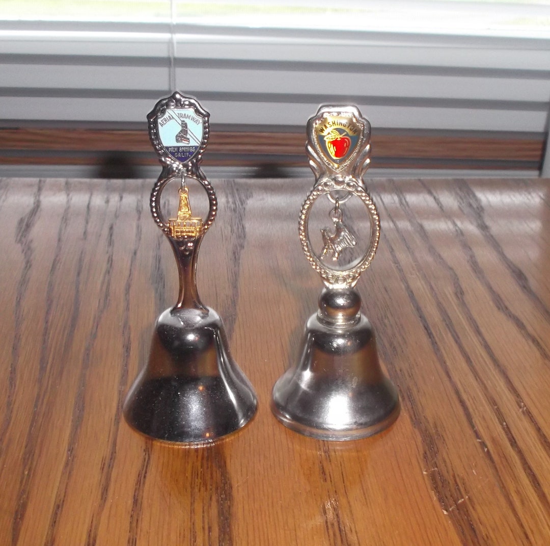 2 Collectible Metal State Bells, Palm Springs California and Washington ...
