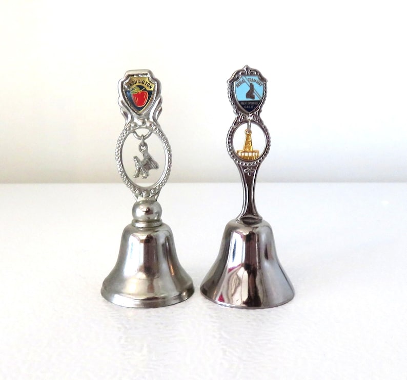 2 Collectible Metal State Bells, Palm Springs California and Washington ...