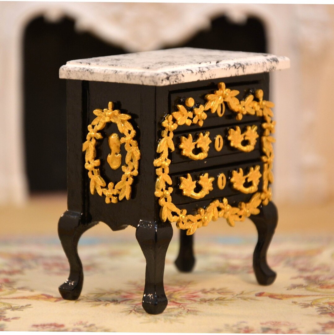 French Rococo Louis XV Chest of Drawers Golden Ornamentation - Etsy