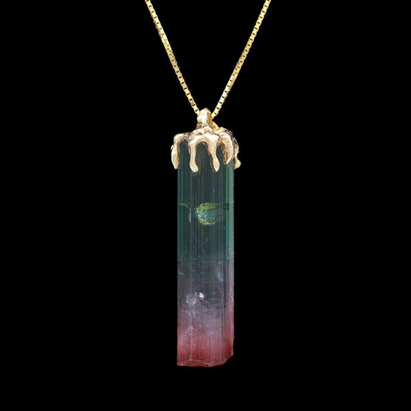 Watermelon Tourmaline Pendant - Etsy