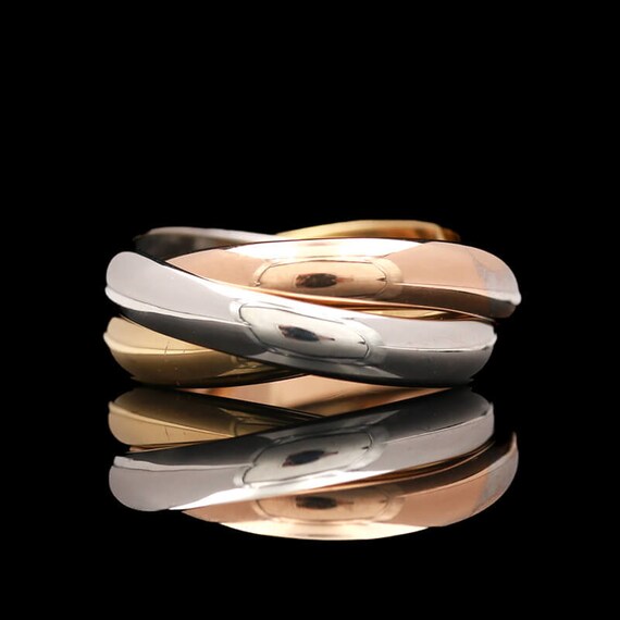 18k Tri-Color Cartier Vintage Ring - Gem