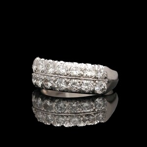Vintage Double Row Diamond Band in Platinum - Etsy