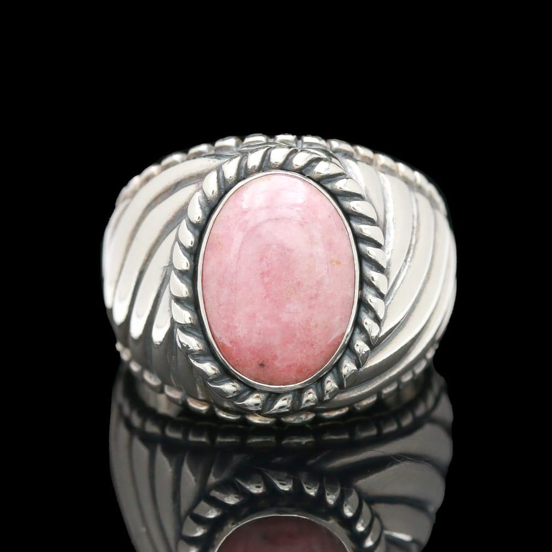 Carolyn Pollack for Relios Sterling Silver Rhodochrosite Cabochon Ring ...