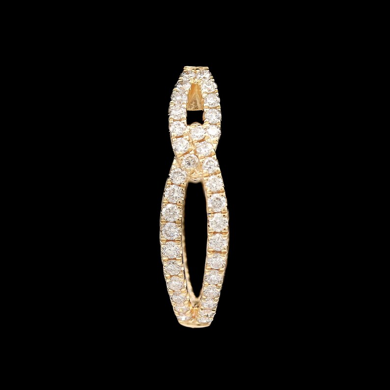 14k Yellow Gold Inside Out Pave Hoop Earrings - Etsy