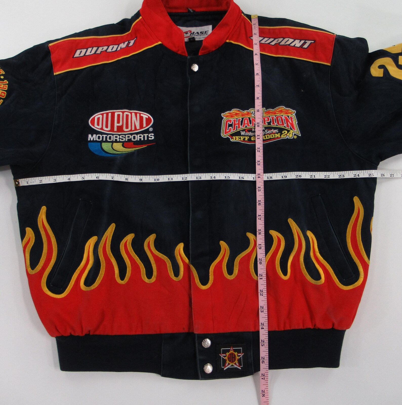 VTG 90s 00s Jeff Gordon 24 Dupont NASCAR Champions Flames Jacket Chase ...