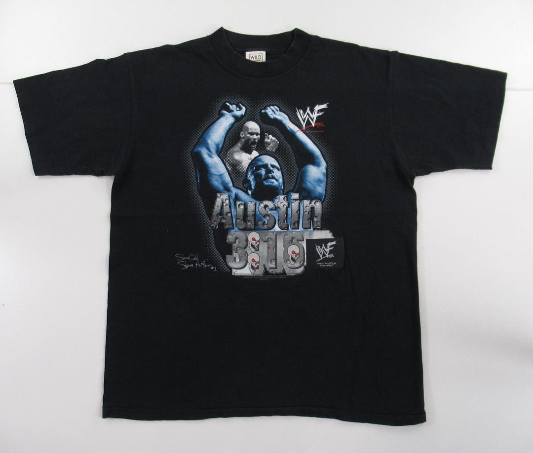 Vintage 1998 WWF WWE Stone Cold Steve Austin Patch Tee Shirt Size XL # ...