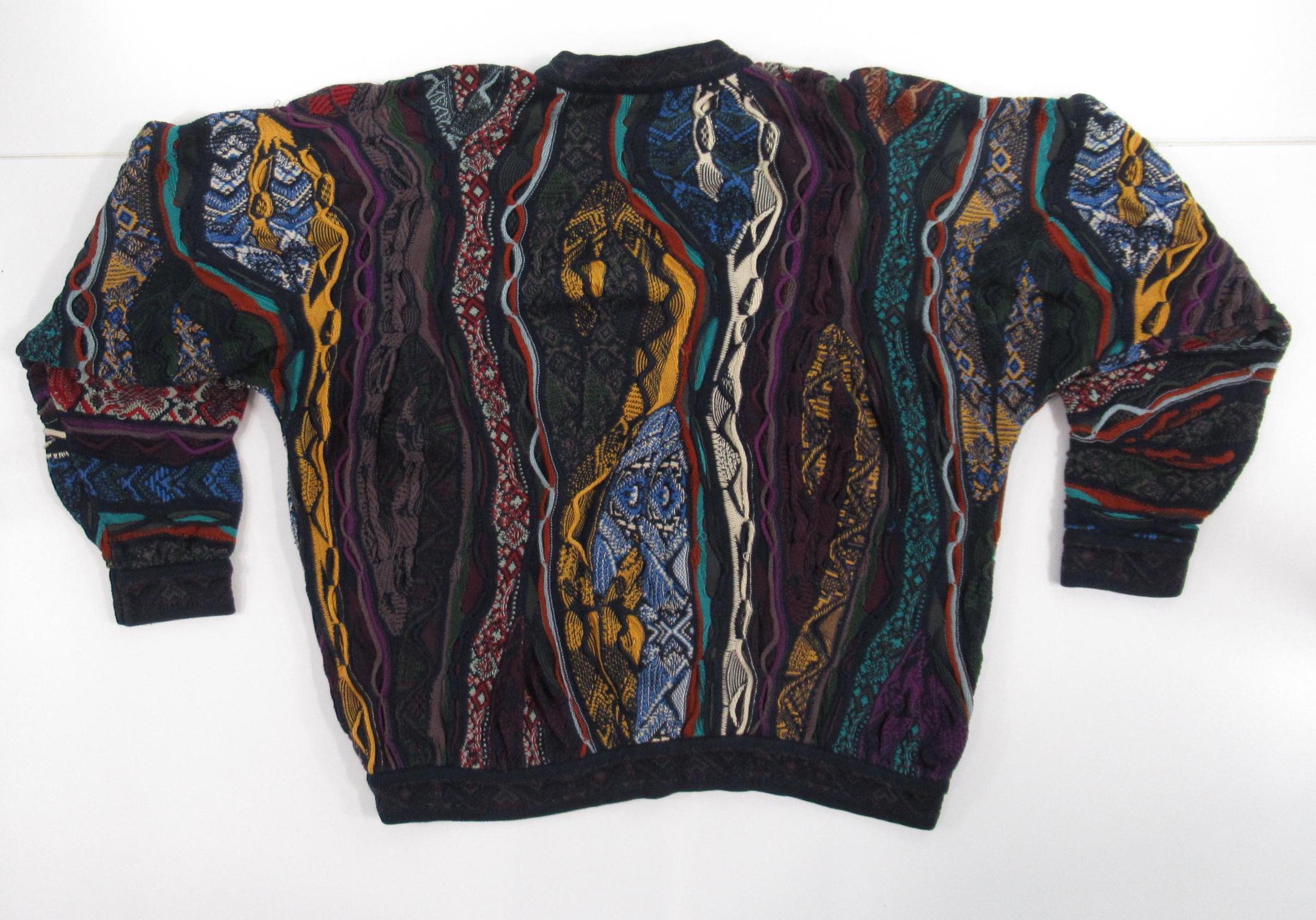 Vintage COOGI Multicolored 3D Knit Pullover Sweater Size XL - Etsy