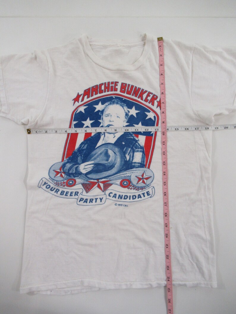 Vintage 1972 Archie Bunker for President White T-shirt Single Stitch # ...