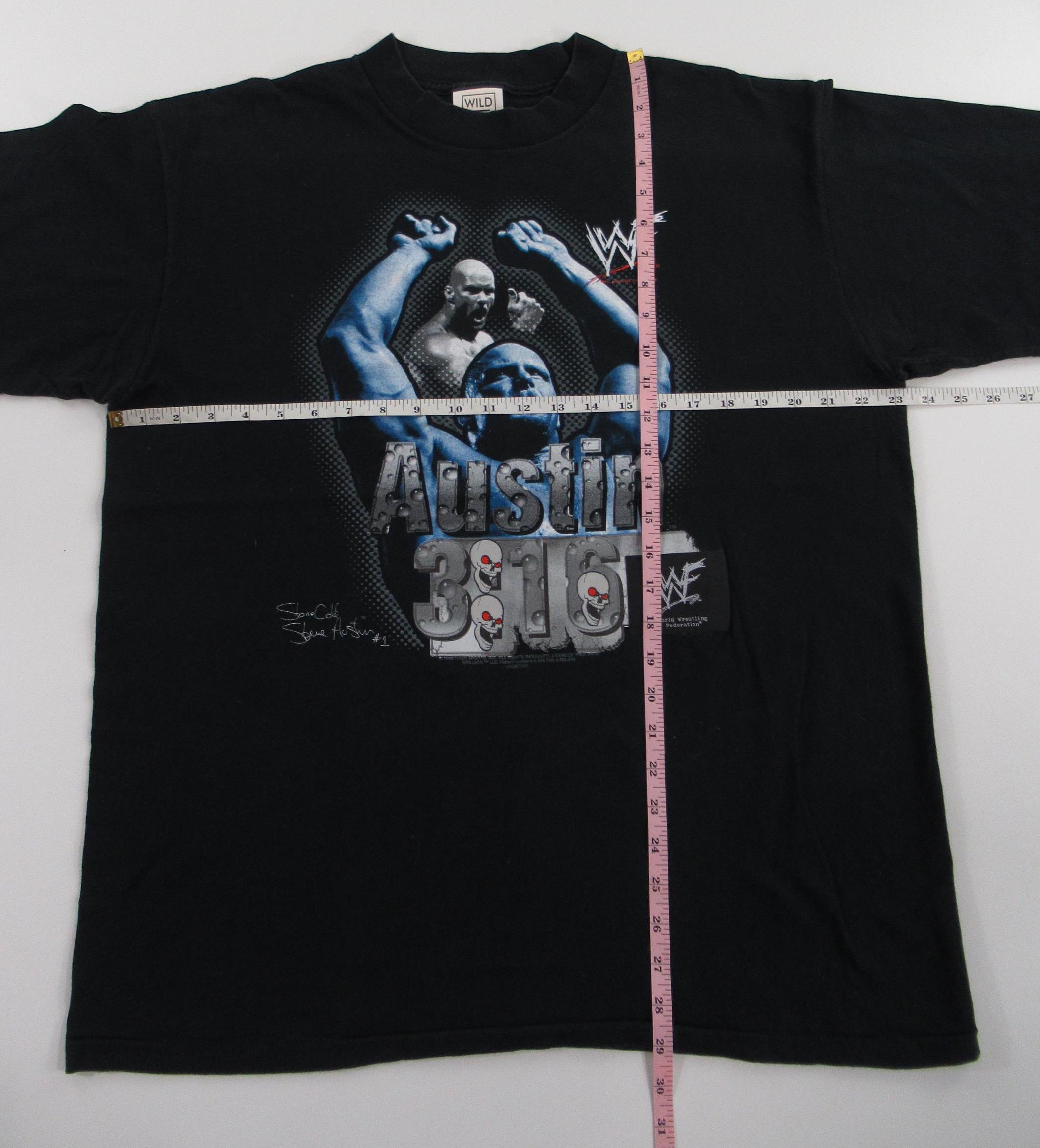 Vintage 1998 WWF WWE Stone Cold Steve Austin Patch Tee Shirt Size XL # ...
