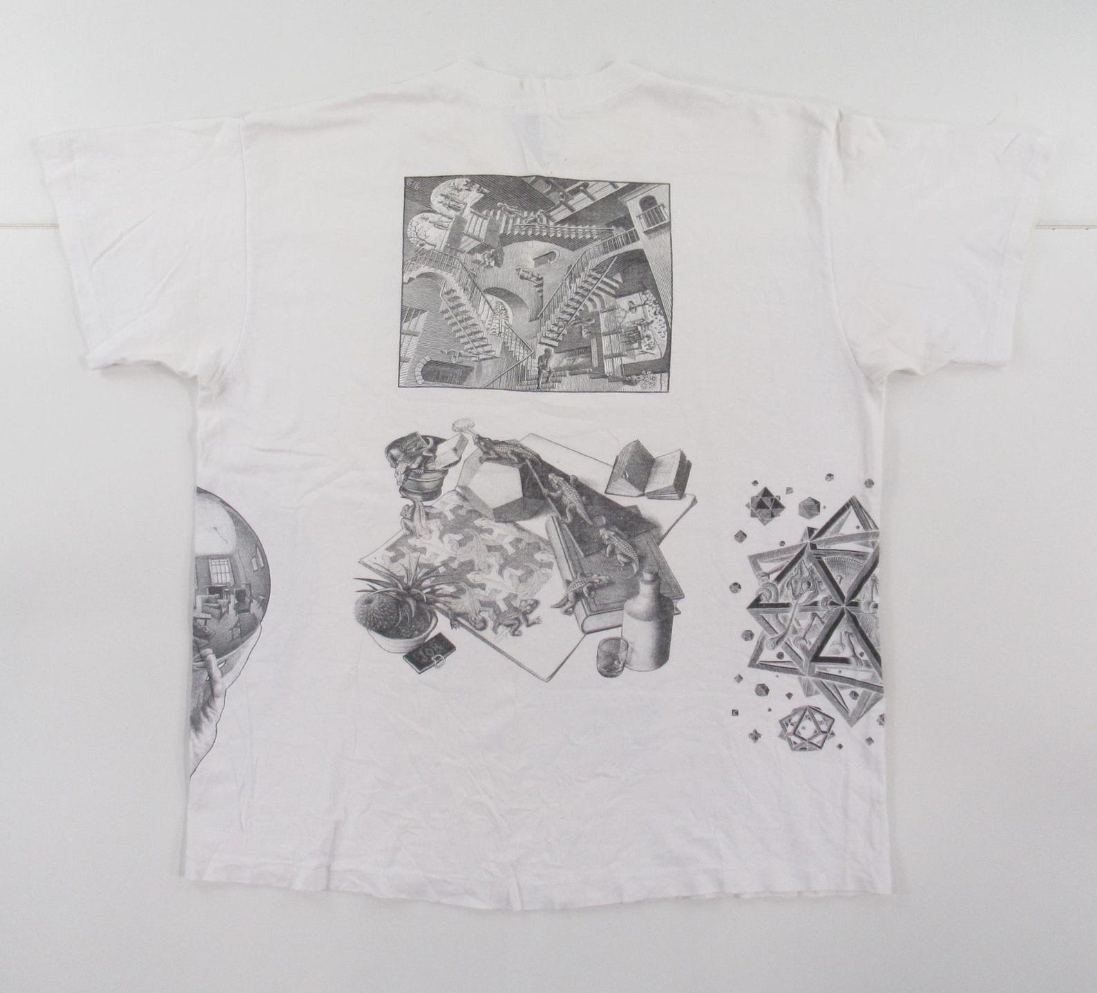 Vintage 90s MC Escher Allover Print Art Single Stitch Tee T Shirt Size XL 46-48 #VT116 - Etsy