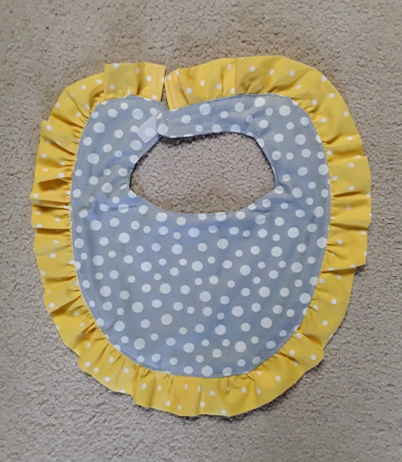 Ruffled Bib for Baby Girls / Reversible Bib With Ruffles / Easter Bib ...