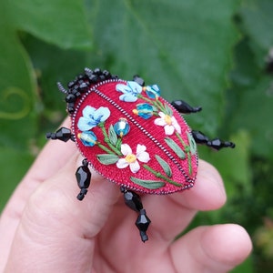 Lady Bug Brooch for Women Insect Jewelry Pin Beetle Beaded Brooch Bug ...